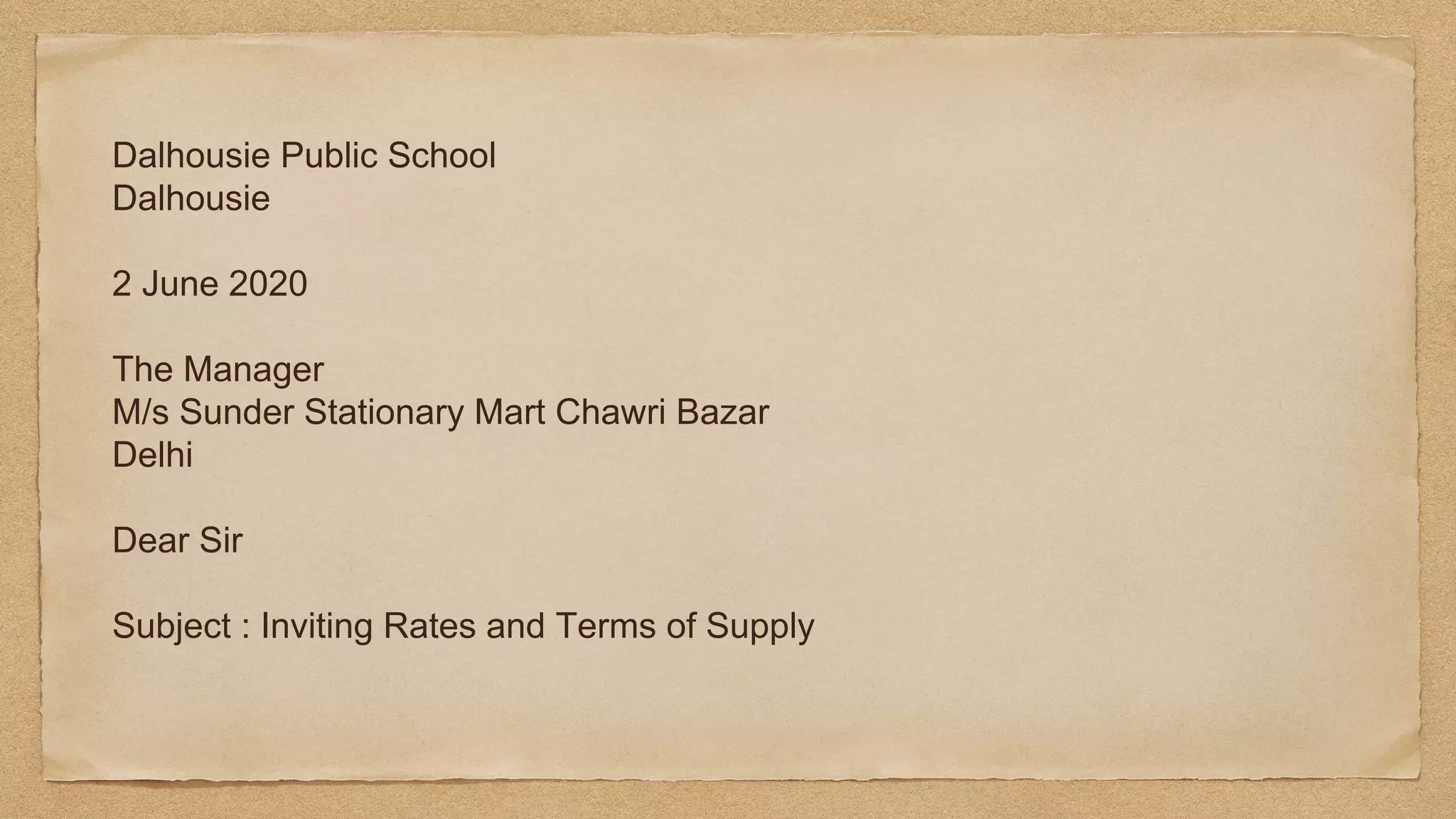 Letter placing order and reply | PPTX