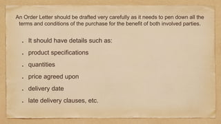 Letter placing order and reply | PPTX