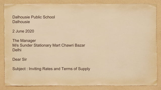 Letter placing order and reply | PPTX