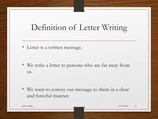 Letter writing | PPTX