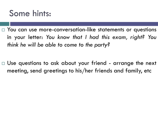 Informal letters: some expressions | PPTX