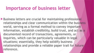 types of letters in business and where they can be used | PPT