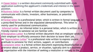 types of letters in business and where they can be used | PPT