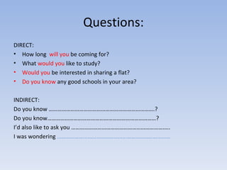 PART 1 Letters/emails with indirect questions | PPT | Email | Internet