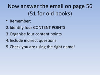 PART 1 Letters/emails with indirect questions | PPT | Email | Internet