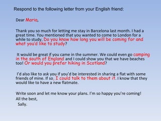 PART 1 Letters/emails with indirect questions | PPT | Email | Internet