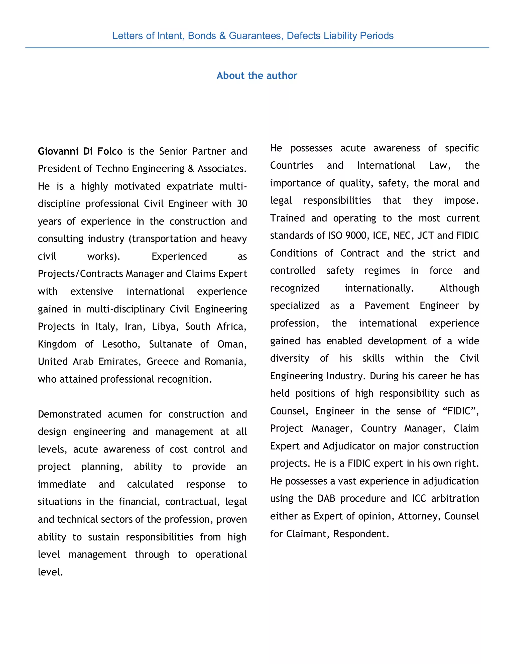 Letters of Intent, Bonds & Guarantees, Defects Liability Periods | PDF