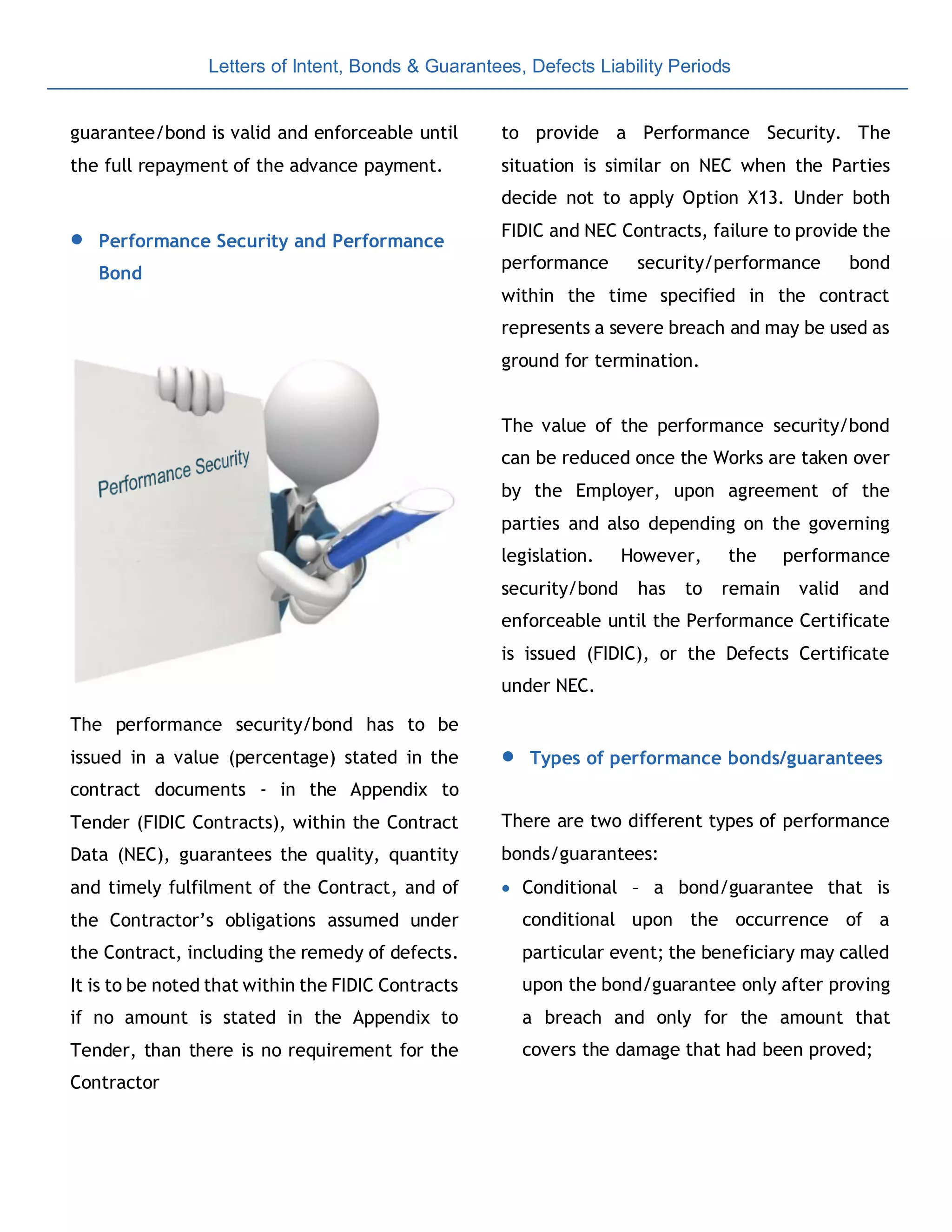 Letters of Intent, Bonds & Guarantees, Defects Liability Periods | PDF