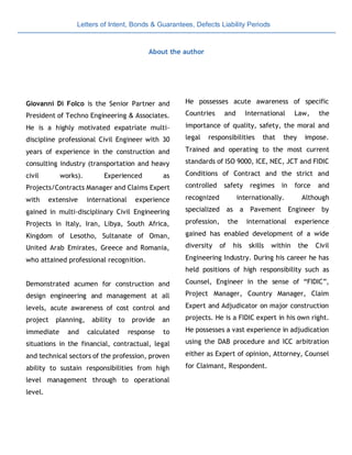 Letters of Intent, Bonds & Guarantees, Defects Liability Periods | PDF