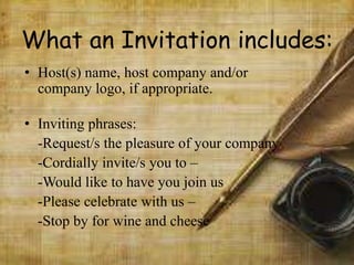 Letters of Invitation & Announcement | PPTX