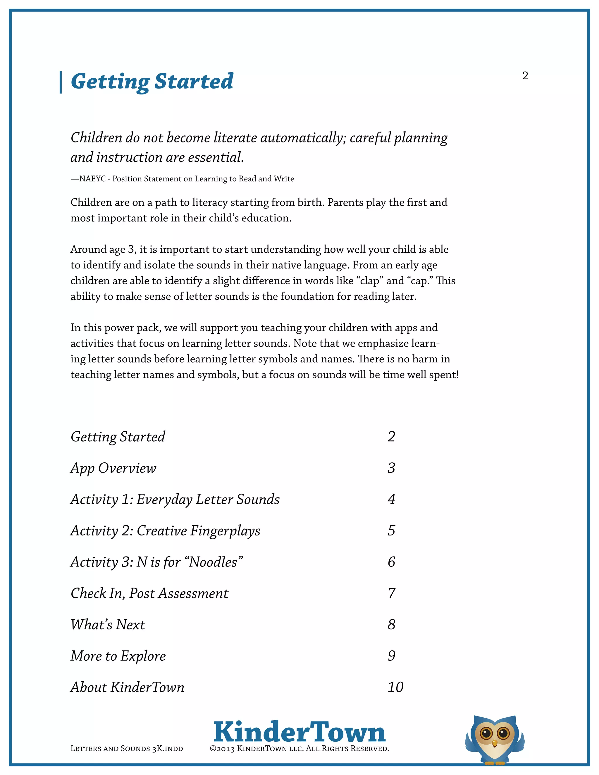 Letters and sounds 3K | PDF