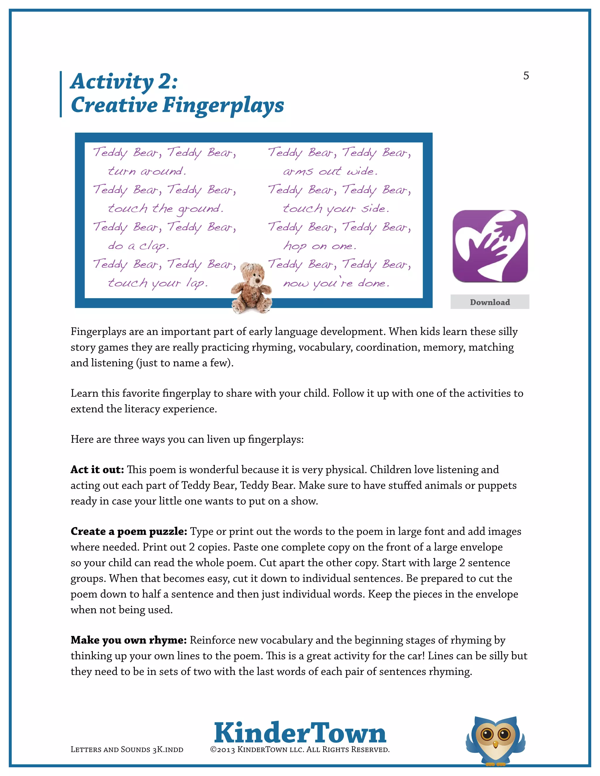 Letters and sounds 3K | PDF