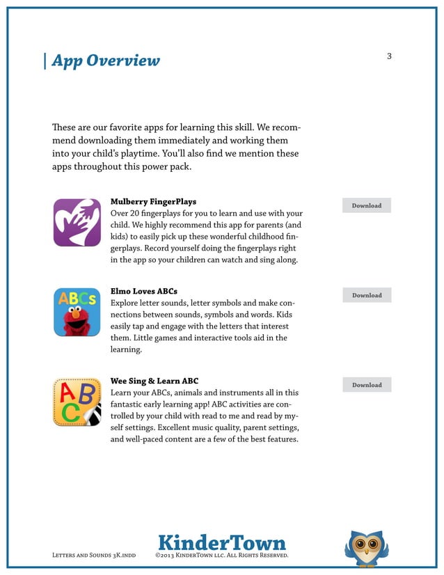 Letters and sounds 3K | PDF