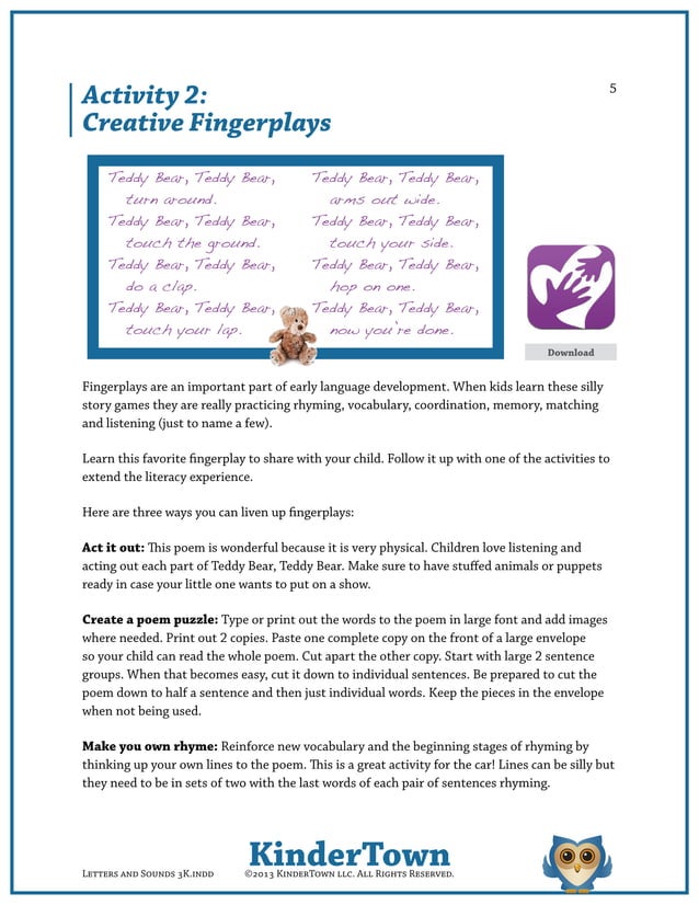 Letters and sounds 3K | PDF