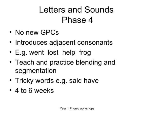 Letters and sounds summary of phases 1 to 6 | PPT