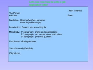 Application letters | PPT