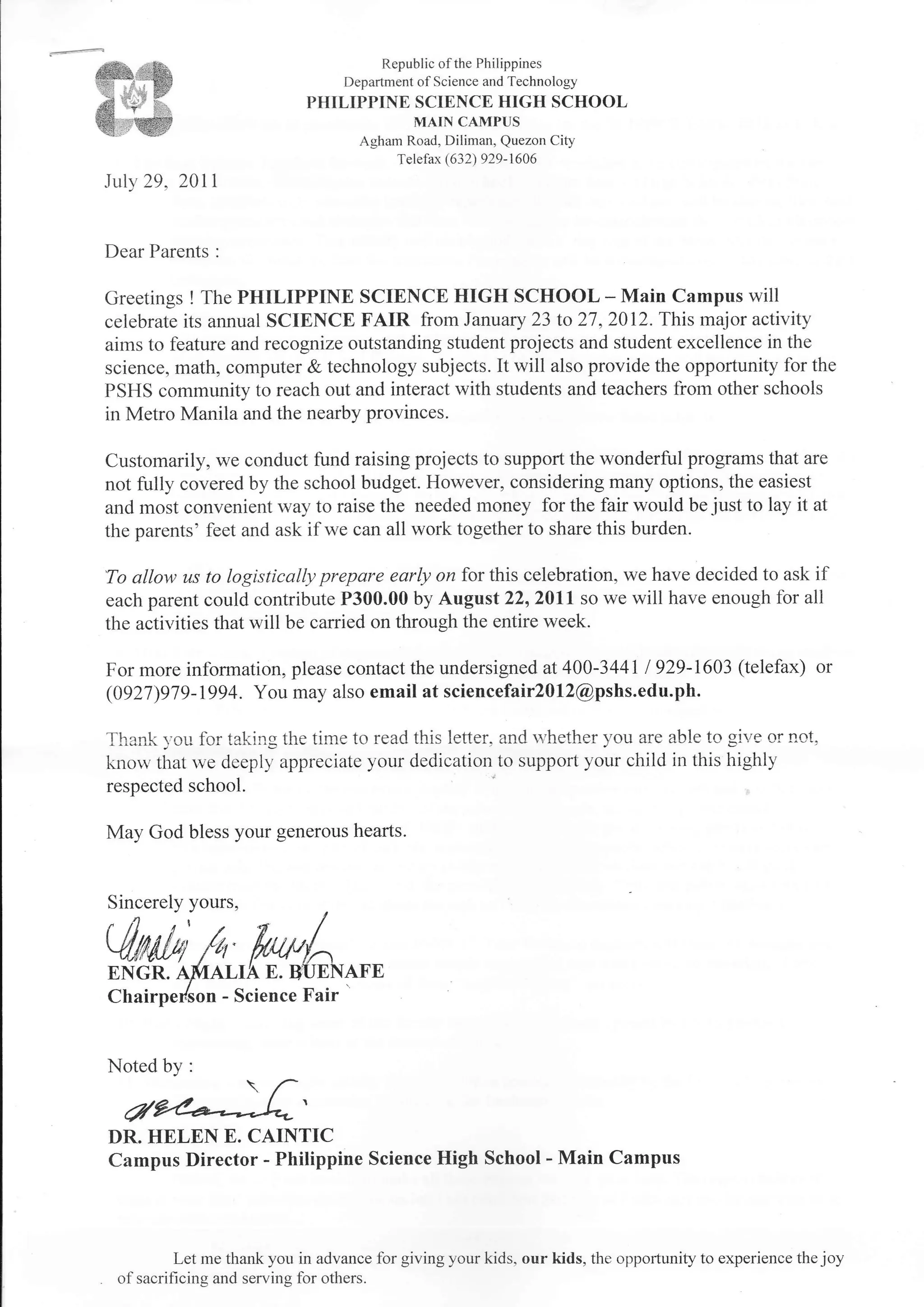 Letter science fair | PDF