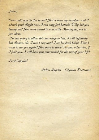 Romeo and Juliet 400 years of Shakespeare! | PDF