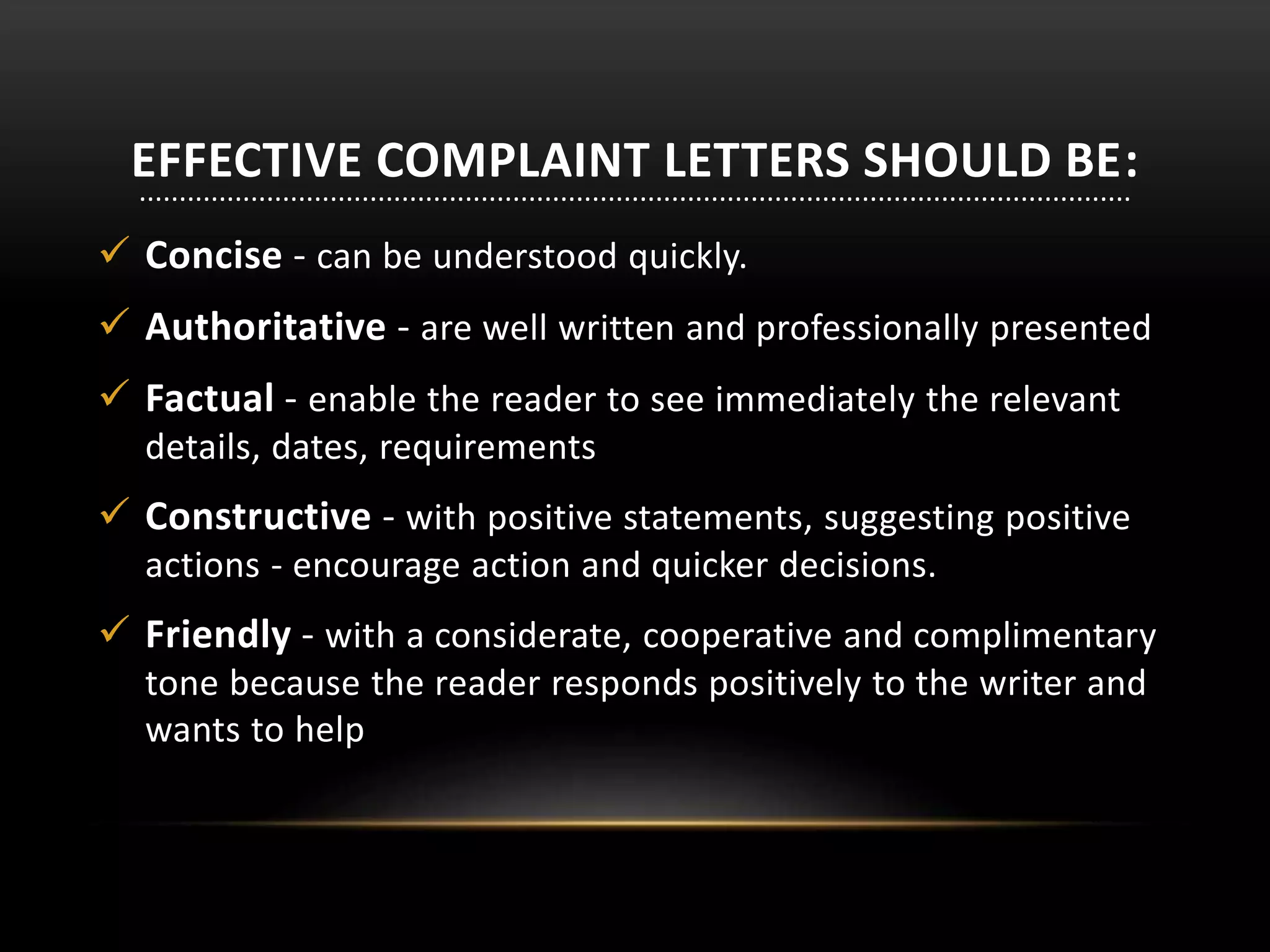 Letters of Complaint | PPTX