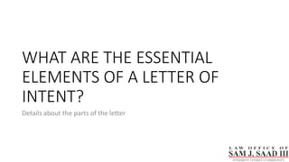 Letters of intent | PPTX