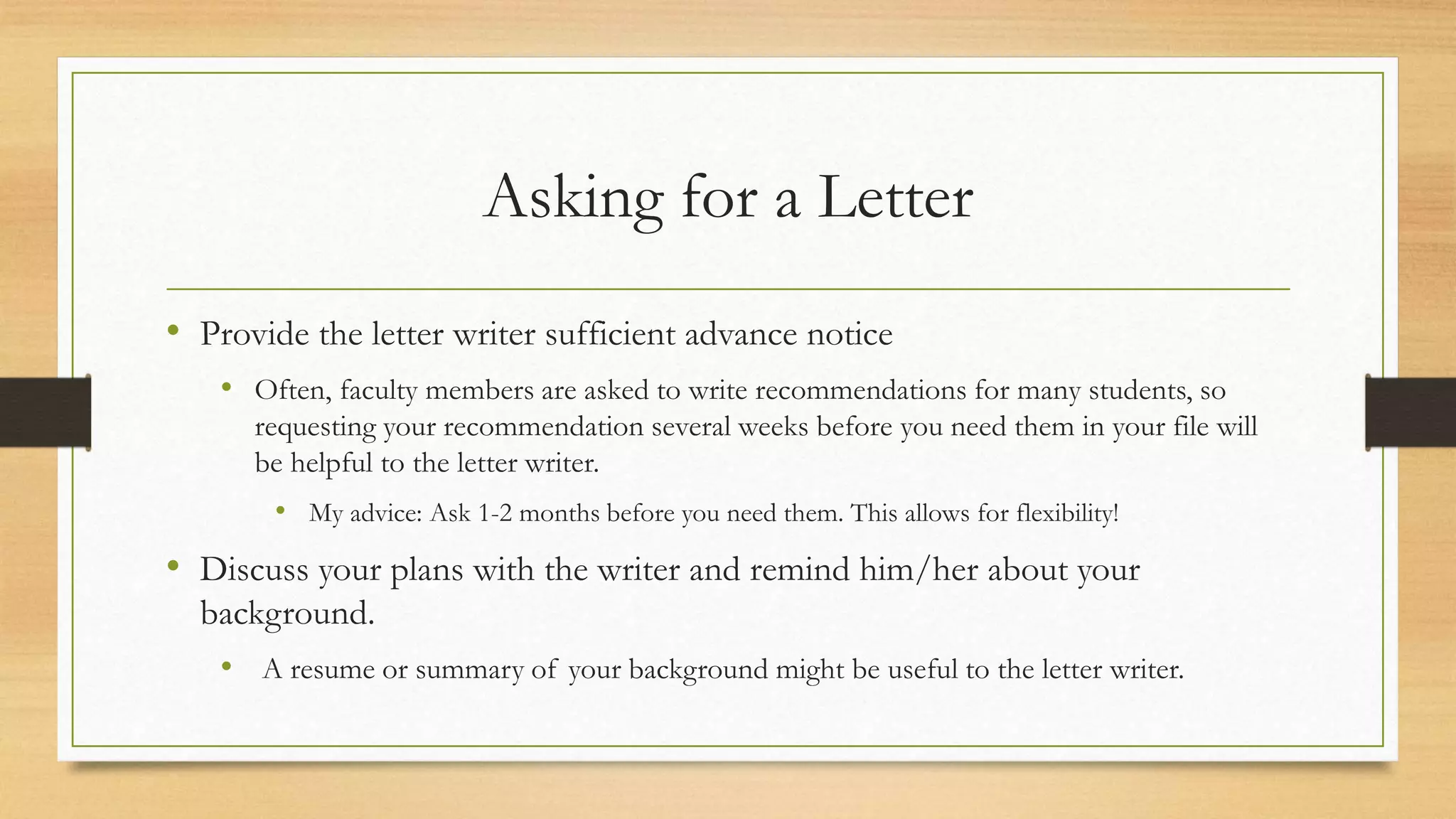 Letters of Recommendation | PPTX