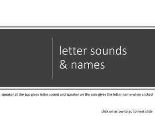 Letter sounds & names learn pwpt | PPTX