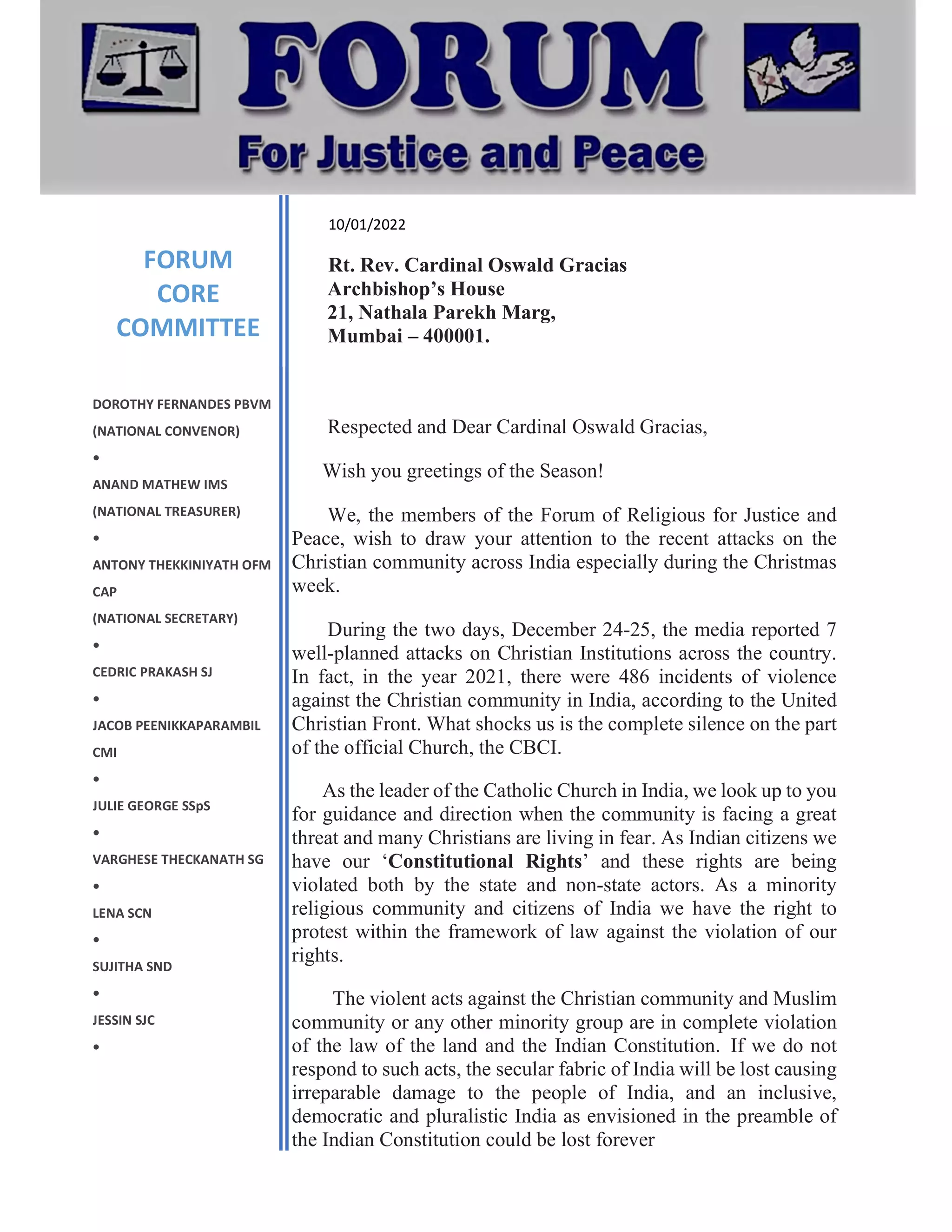 Letter to cardinal | PDF