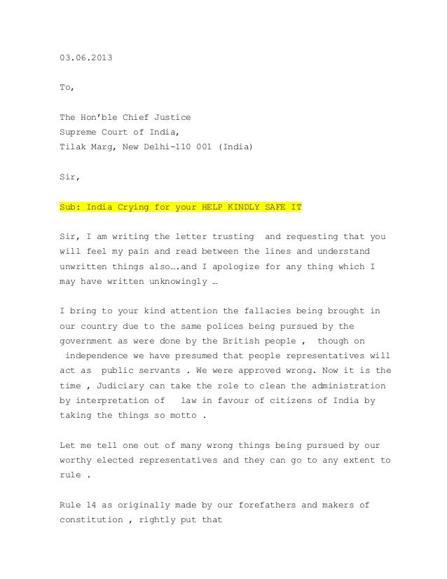 Letter To Chief Justice Of Inida About India Crying For Help letter-to-chief-justice-of-inida-about-india-crying-for-help