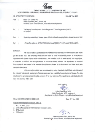 Letter to d cs storage space