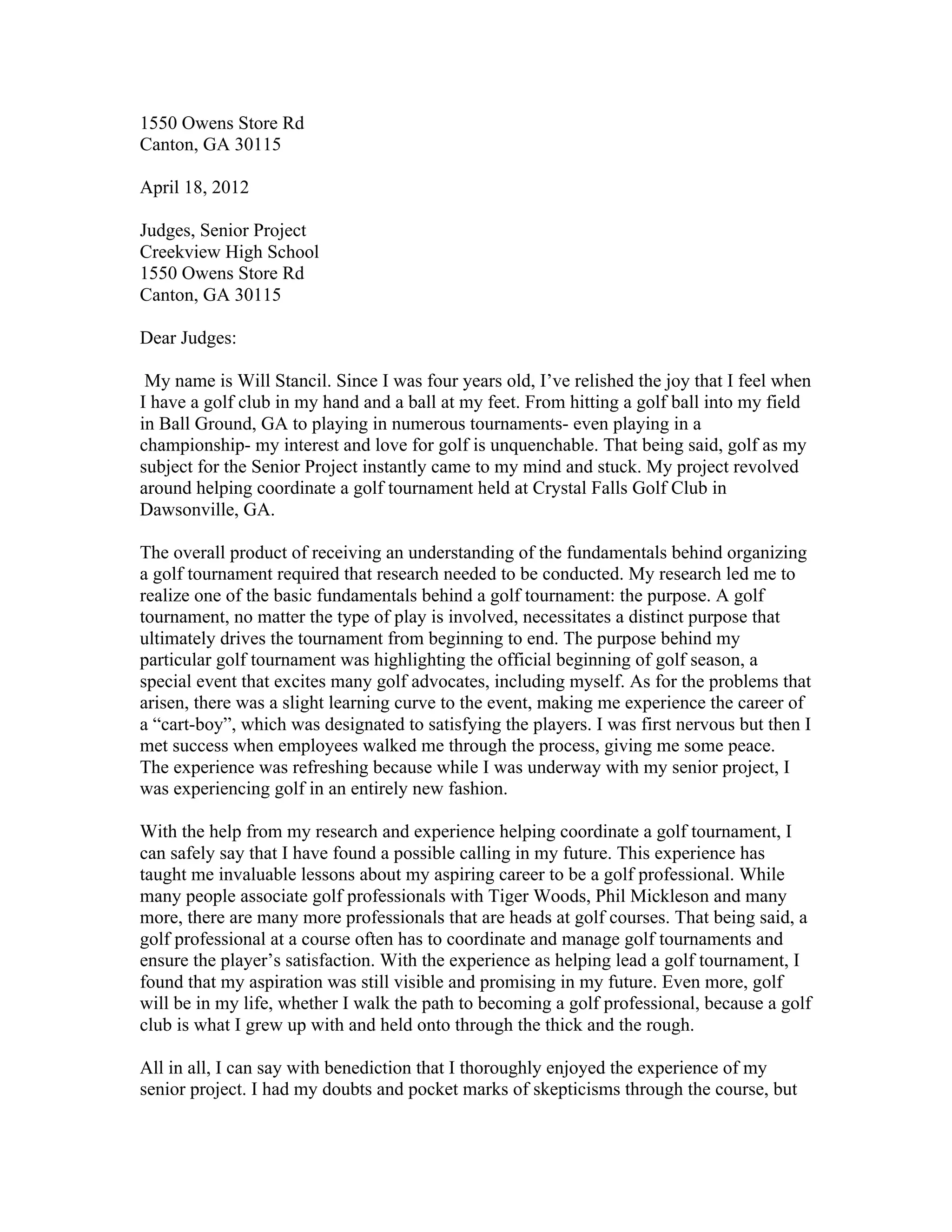 Letter to Judges | PDF