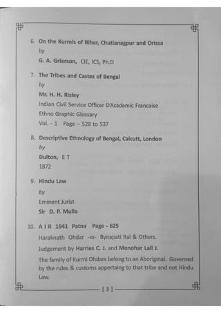 Letter to Kudmi Mahto community - Jharkhand Aboriginal kudmi panch | PDF