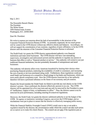 Anti-CFPB letter hosted by debt collectors lobby | PDF