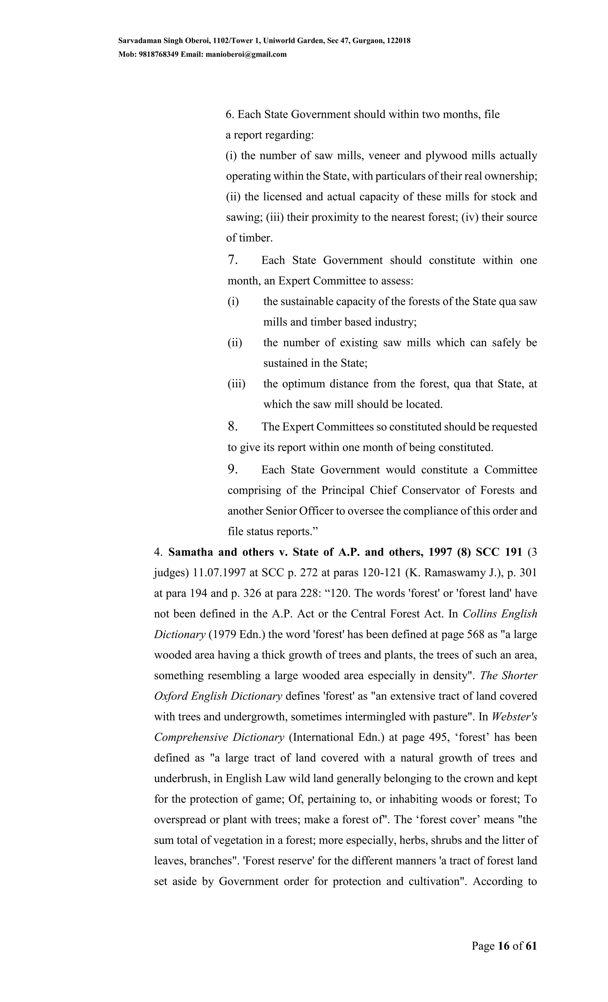 Letter to six noticees in re section 80 cpc notice dated 24.03.16