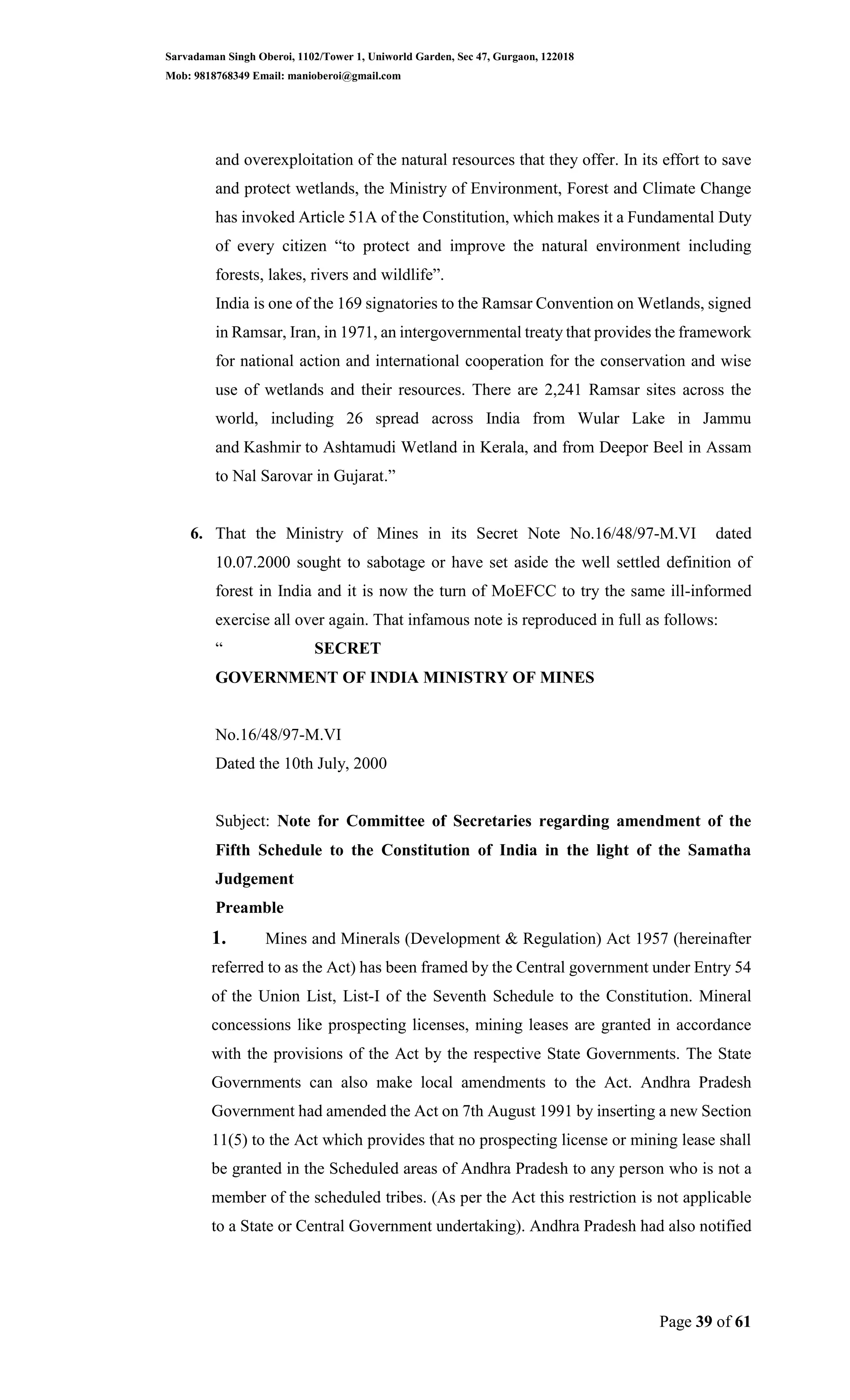 Letter to six noticees in re section 80 cpc notice dated 24.03.16