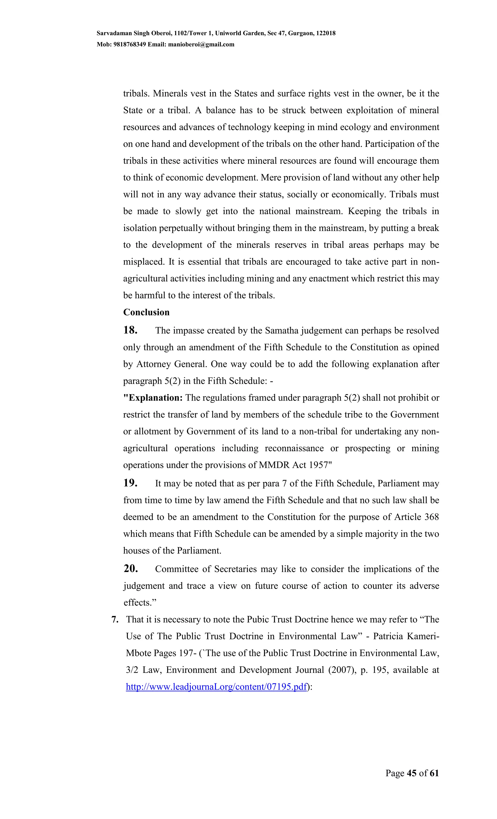 Letter to six noticees in re section 80 cpc notice dated 24.03.16