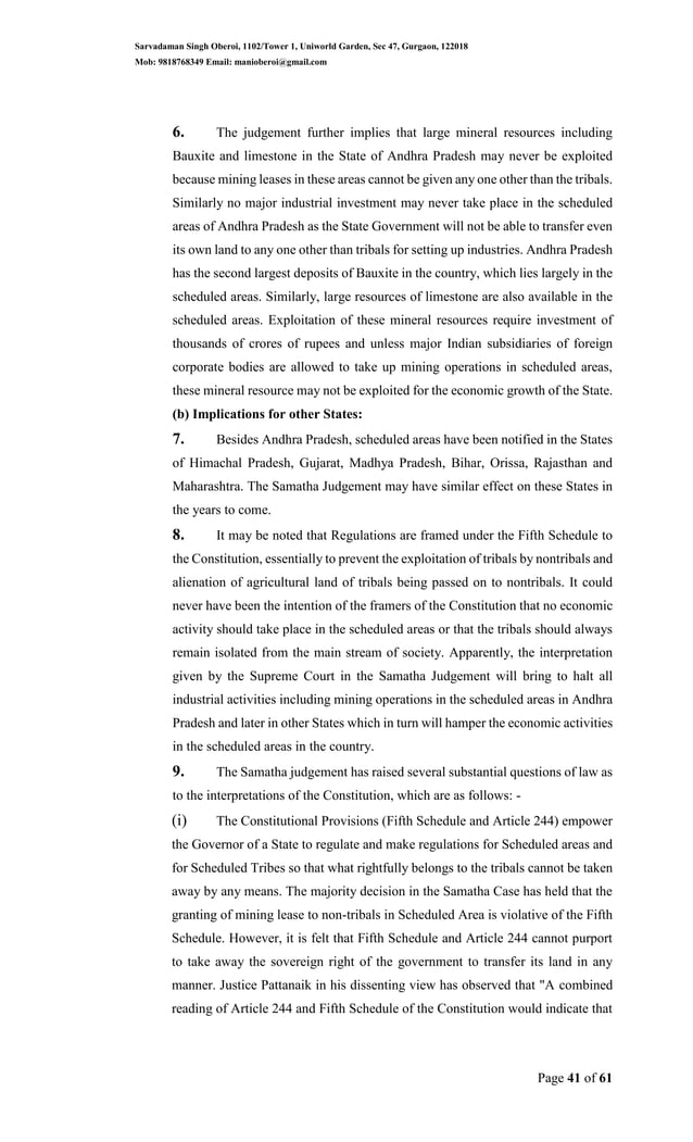 Letter to six noticees in re section 80 cpc notice dated 24.03.16