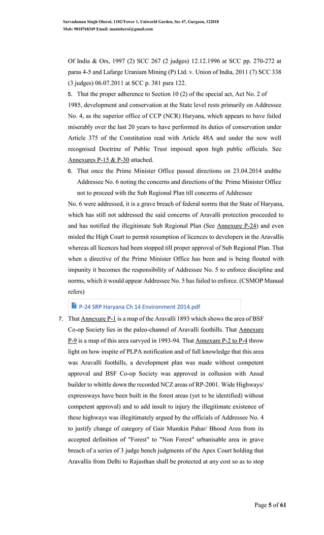 Letter to six noticees in re section 80 cpc notice dated 24.03.16