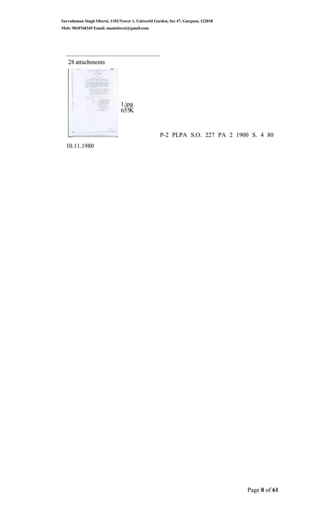 Letter to six noticees in re section 80 cpc notice dated 24.03.16