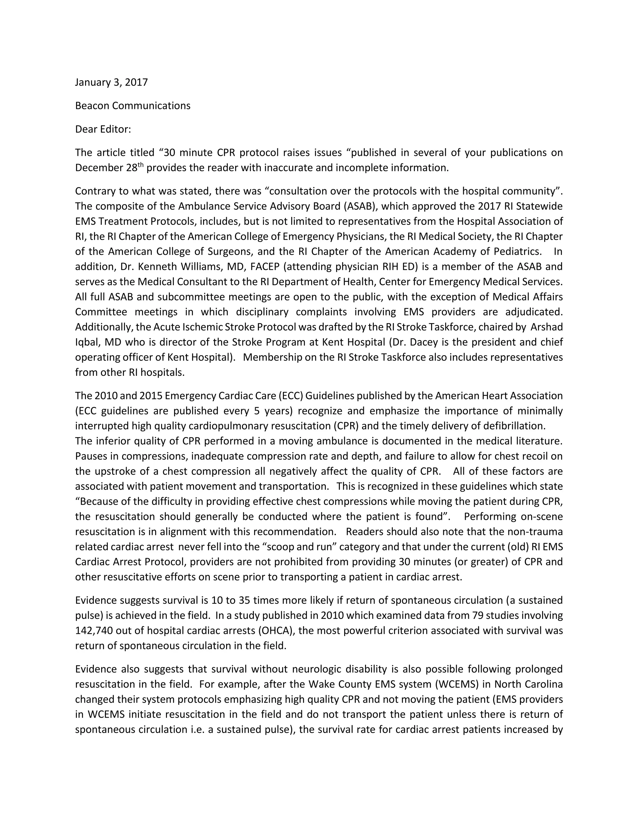 "30 minute CPR Protocol" - Letter to the editor | PDF