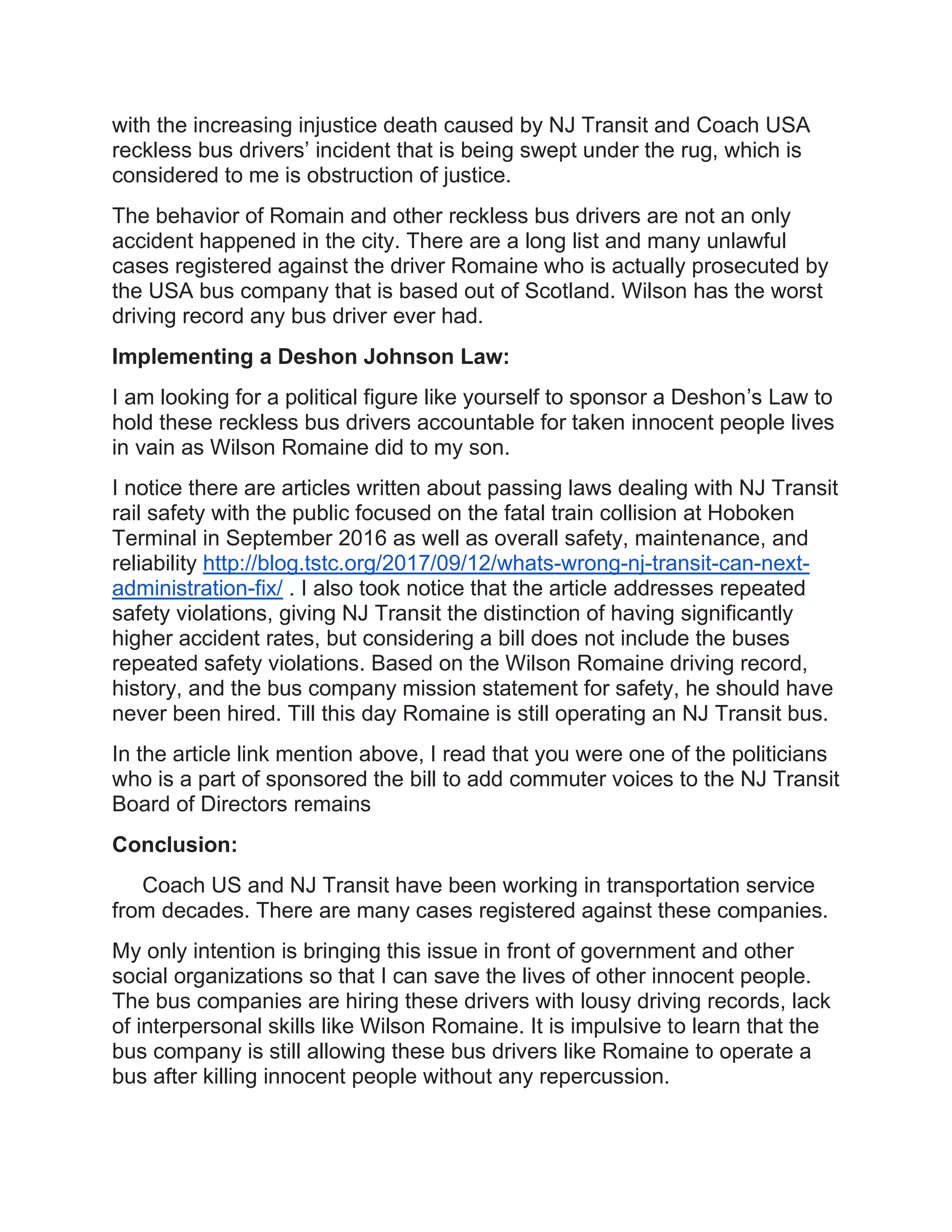 Sample Letter to the Judge Spencer and Assemblyman Gordon Johnson on Behalf of Deshon Johnson | PDF