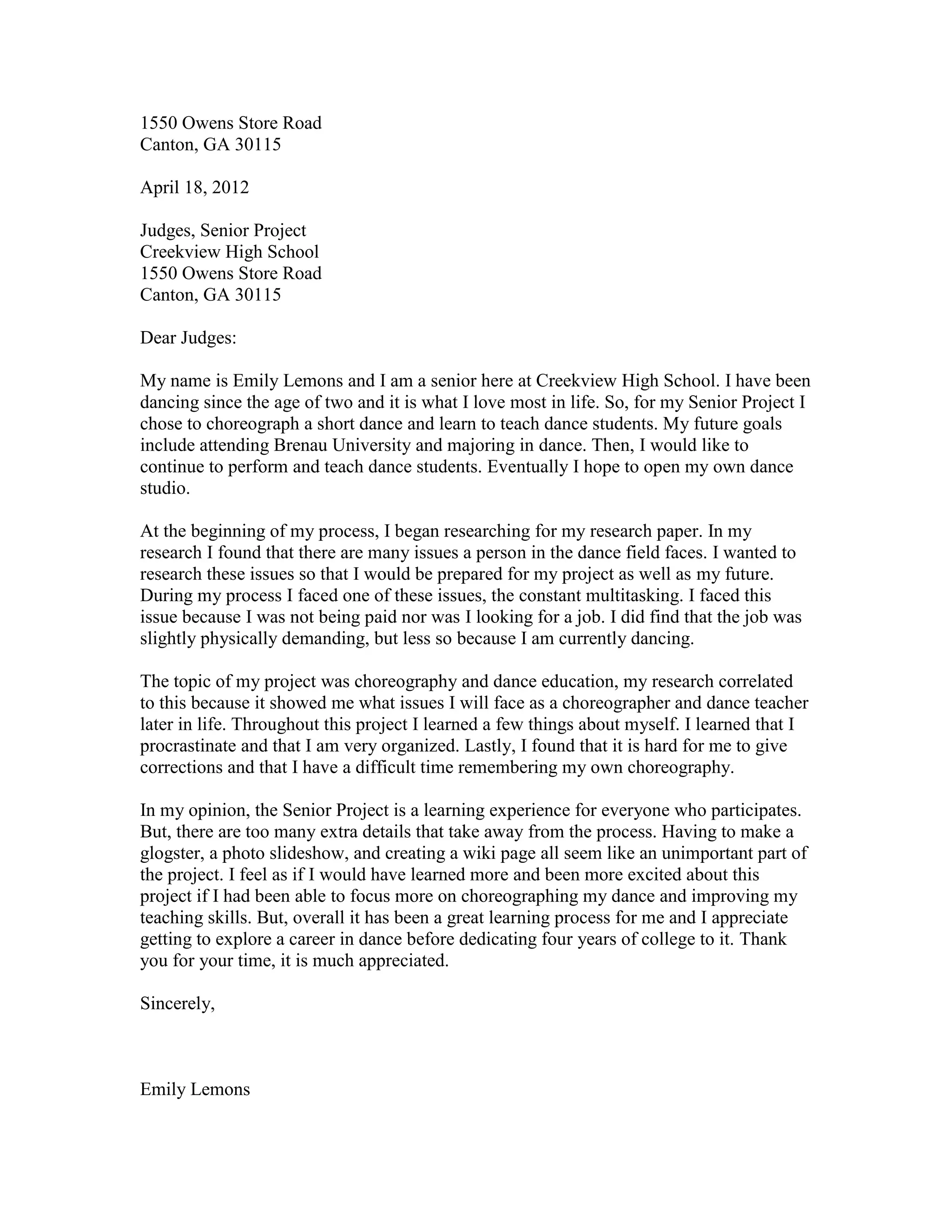 Letter to the Judges | DOCX