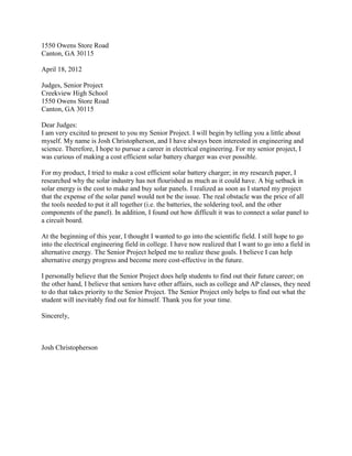Letter to the judges | DOCX | Education