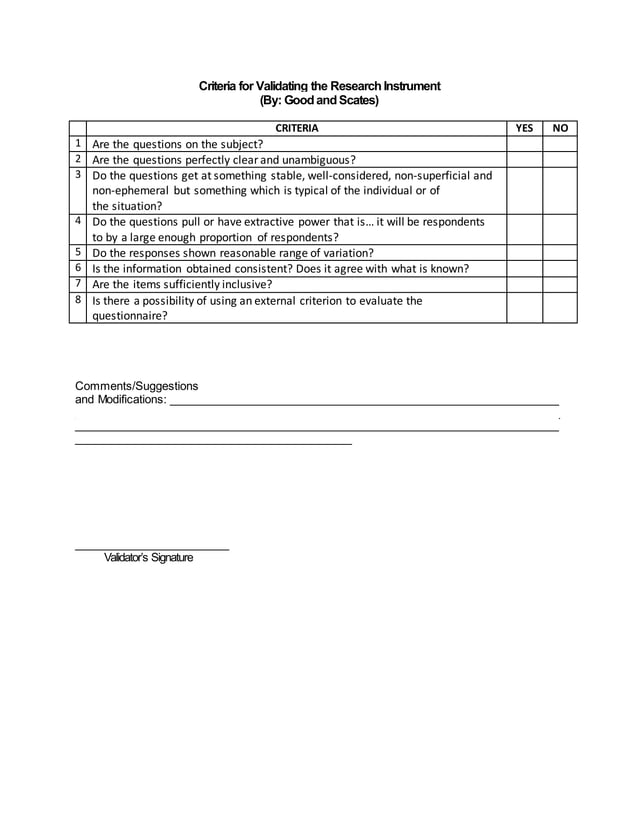 Letter to the validators | DOCX | Educational Assessment | Education