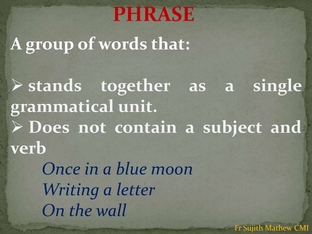 Letter word phrase clause and sentence | PDF