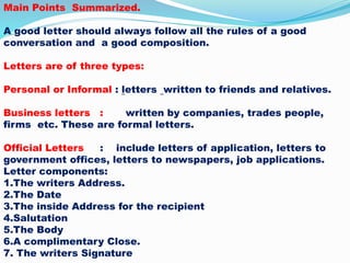 Letter writing | PPTX
