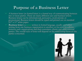 Letter writing essentials | PPTX