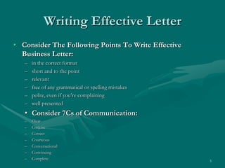 Letter writing essentials | PPTX