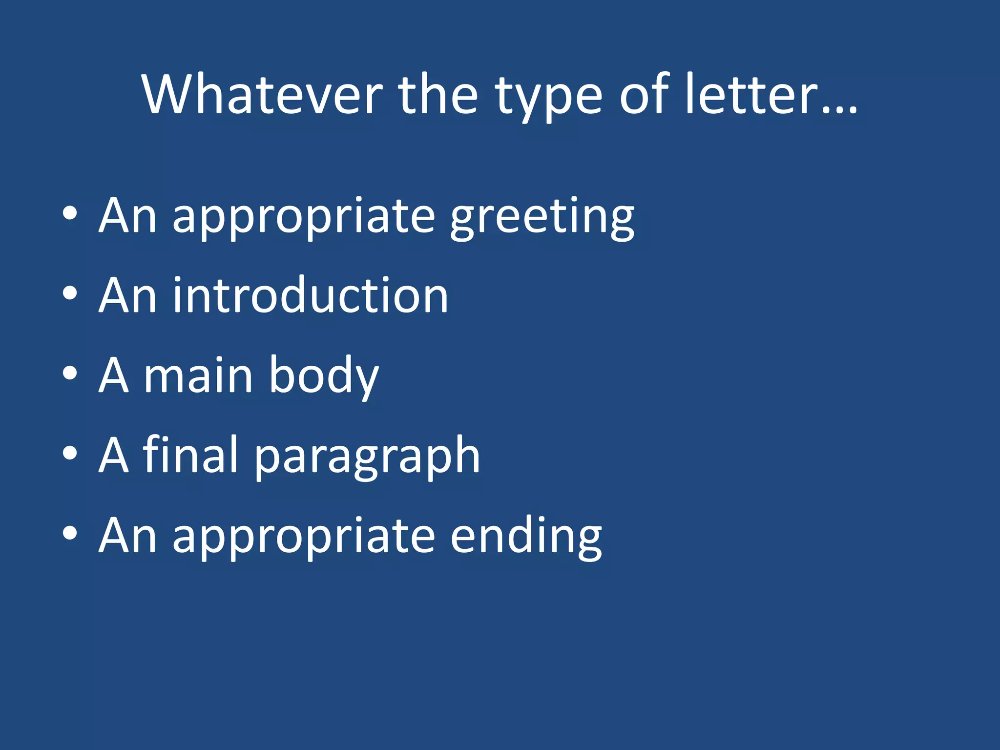 Letter writing | PPTX