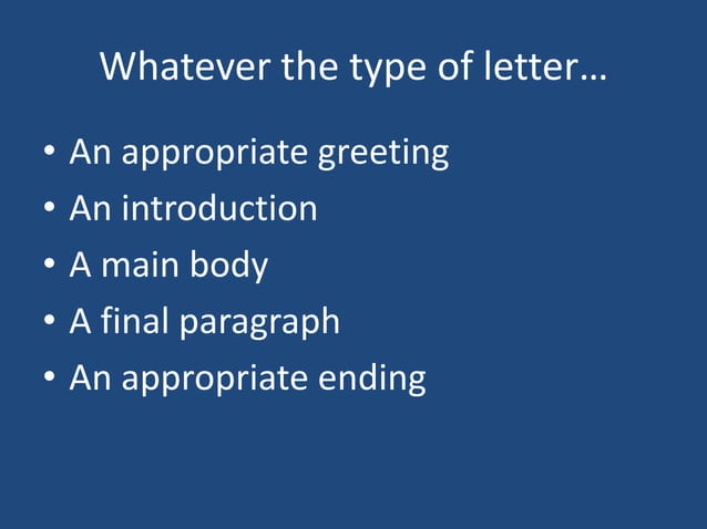 Letter writing | PPTX