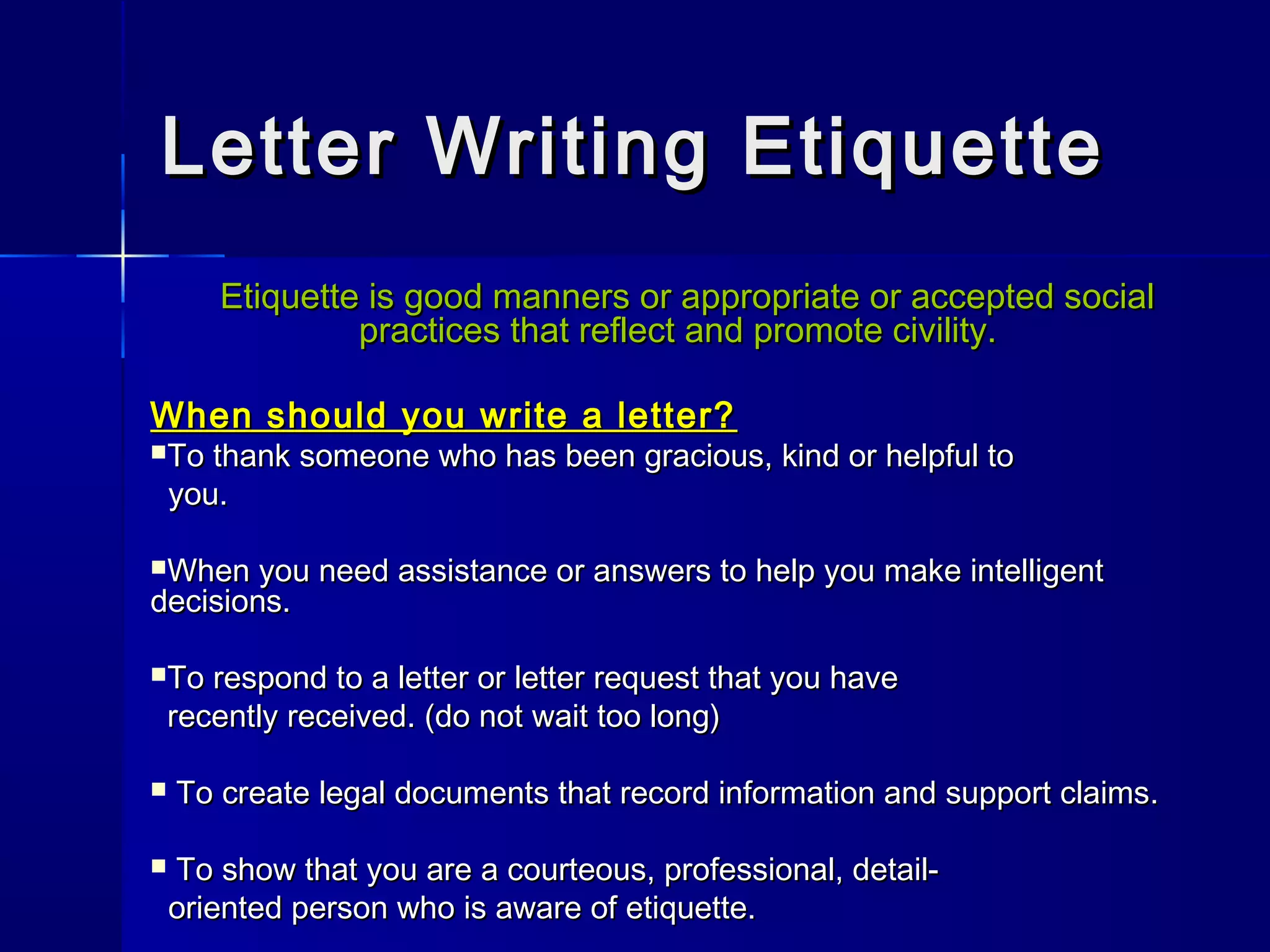 Letterwriting ppt | PPT